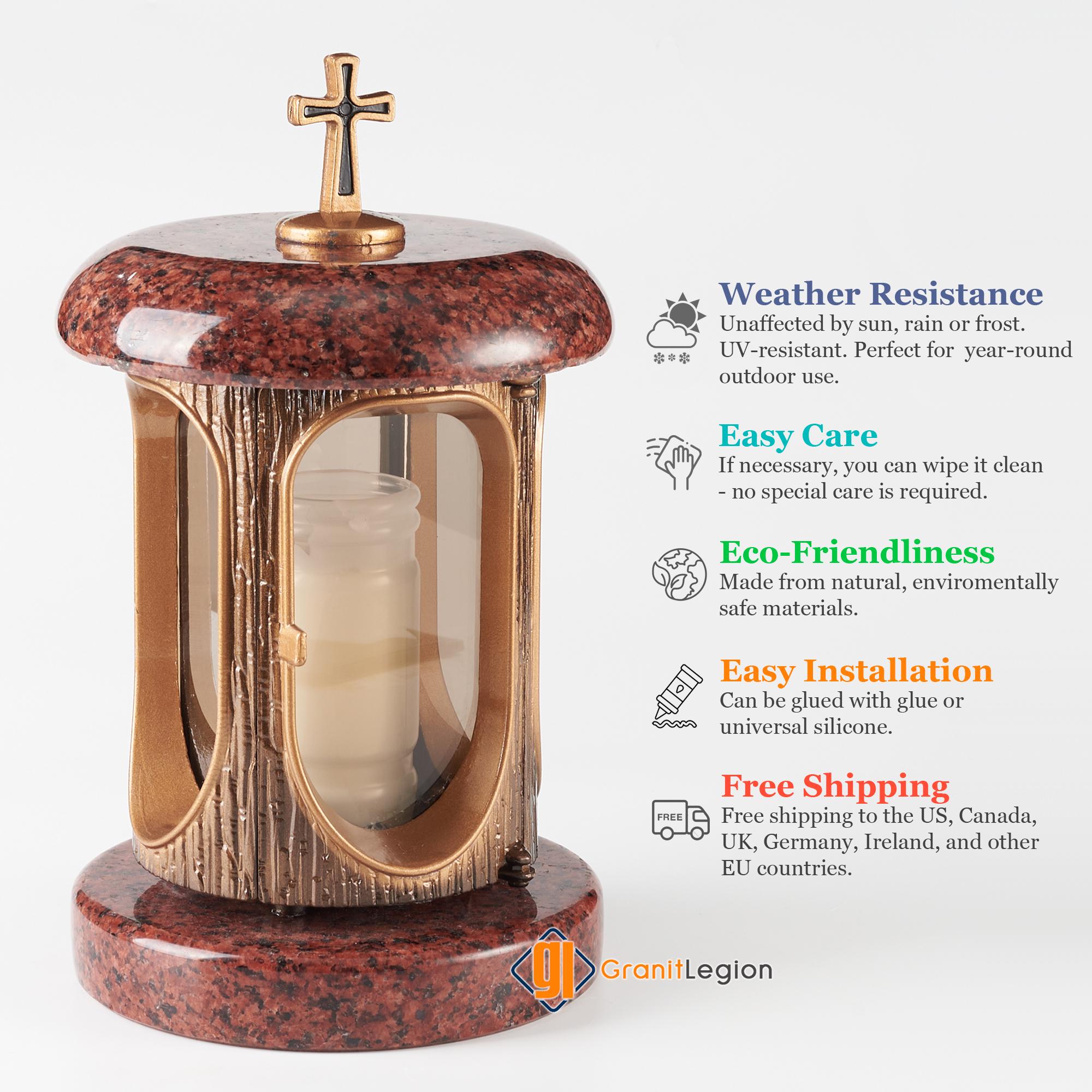 Cemetery Memorial Lantern, Candle Holder for Tombstone, Memorial Gift ...