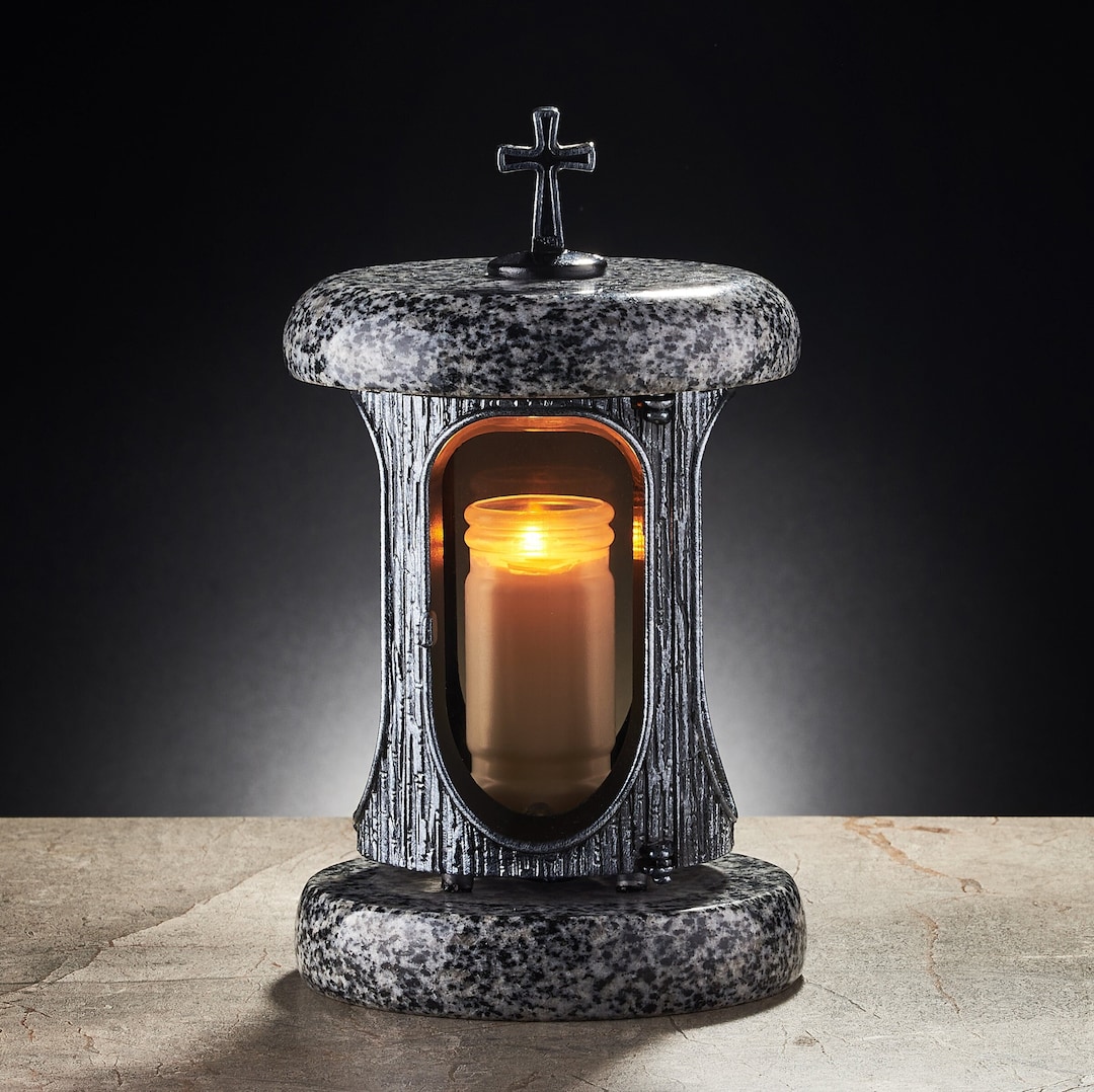 Granite Memorial Lanterns. Candle Holder for Tombstone. Memorial Gift ...