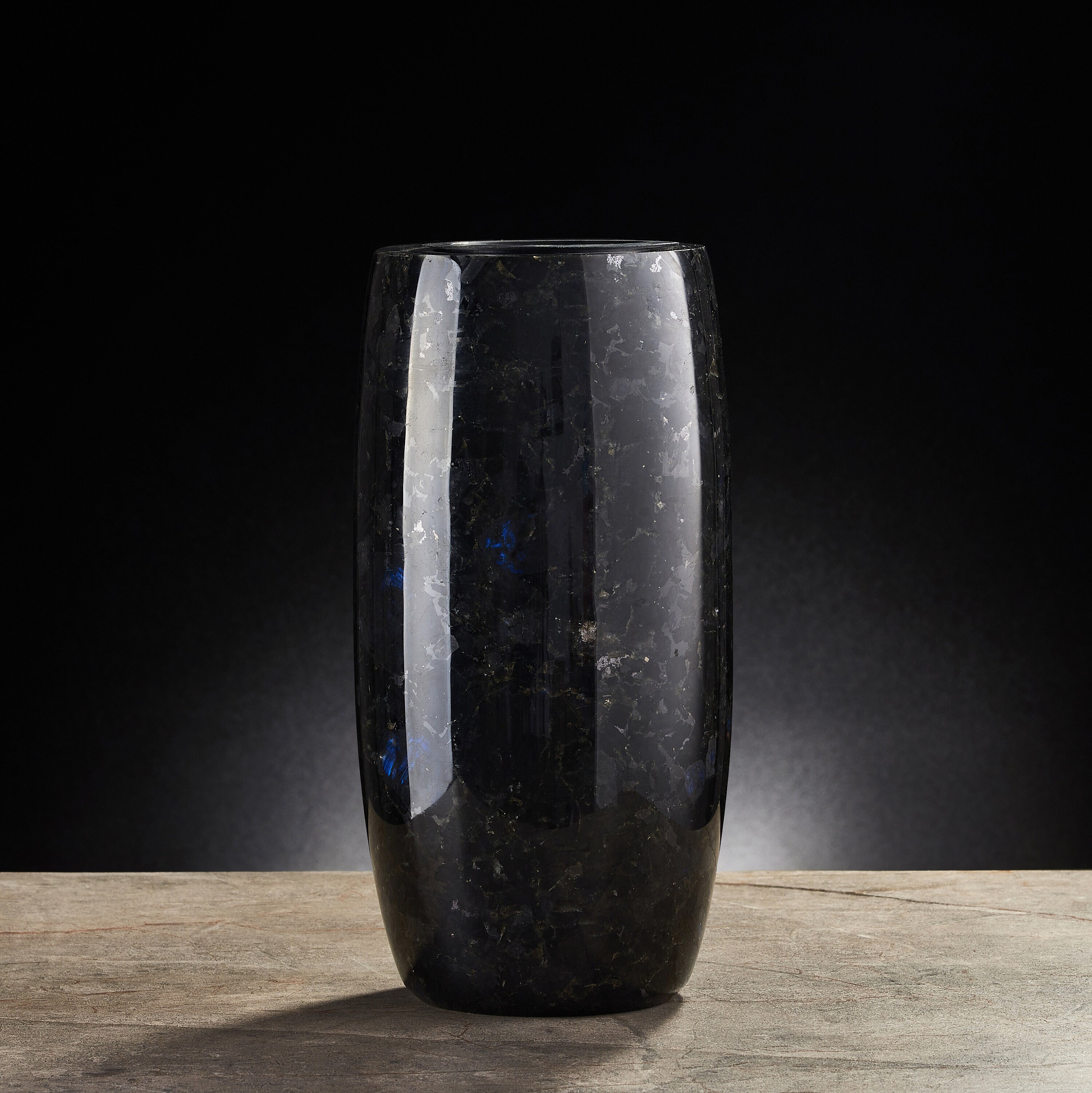 Labradorite Memorial Vase on the Grave. Stone Vase for a Tombstone ...