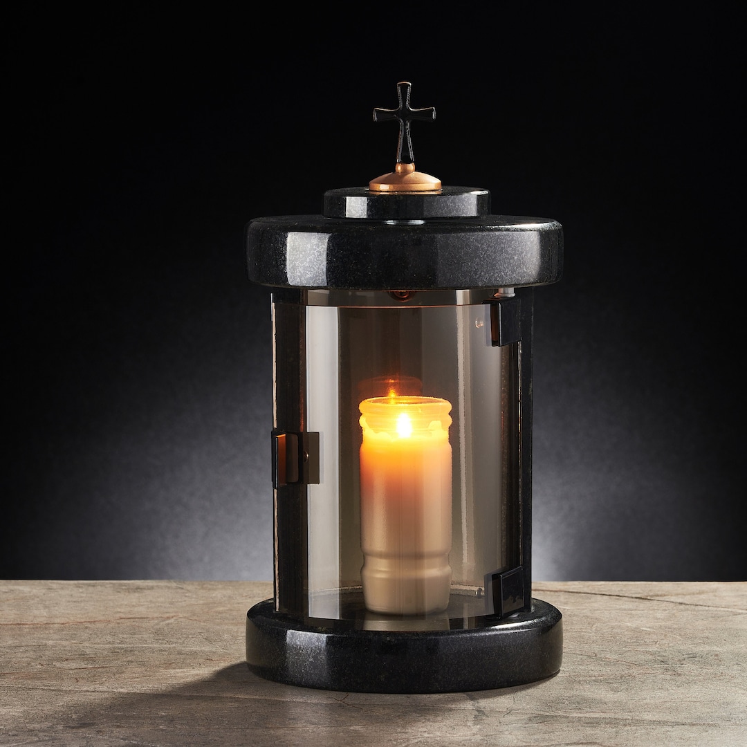 Granite Candle Holder for Tombstone, Memorial Candle Holder, Tombstone Candle Sconce, Memorial ...