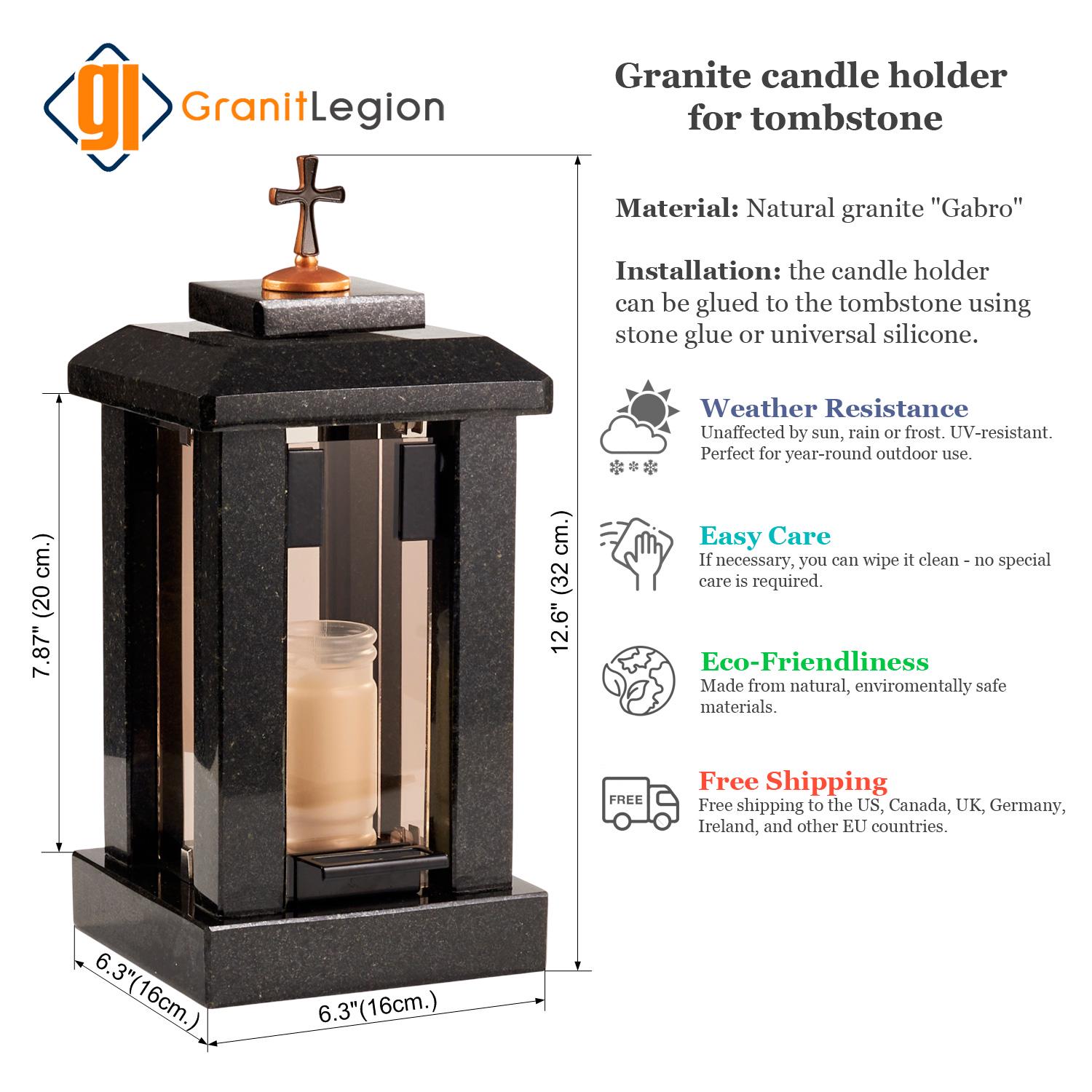 Grave Lantern With a Cross for a Cemetery. Memorial Candle Holder ...