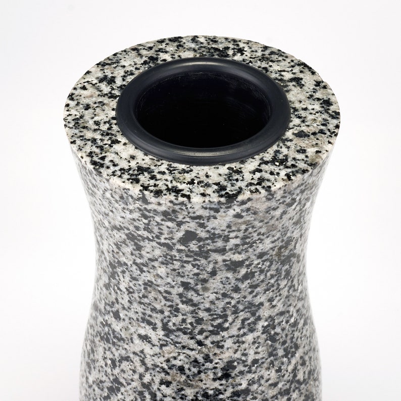 Cemetery Vase for a Grave. Gray Granite Cemetary Vases. Memorial Vase ...