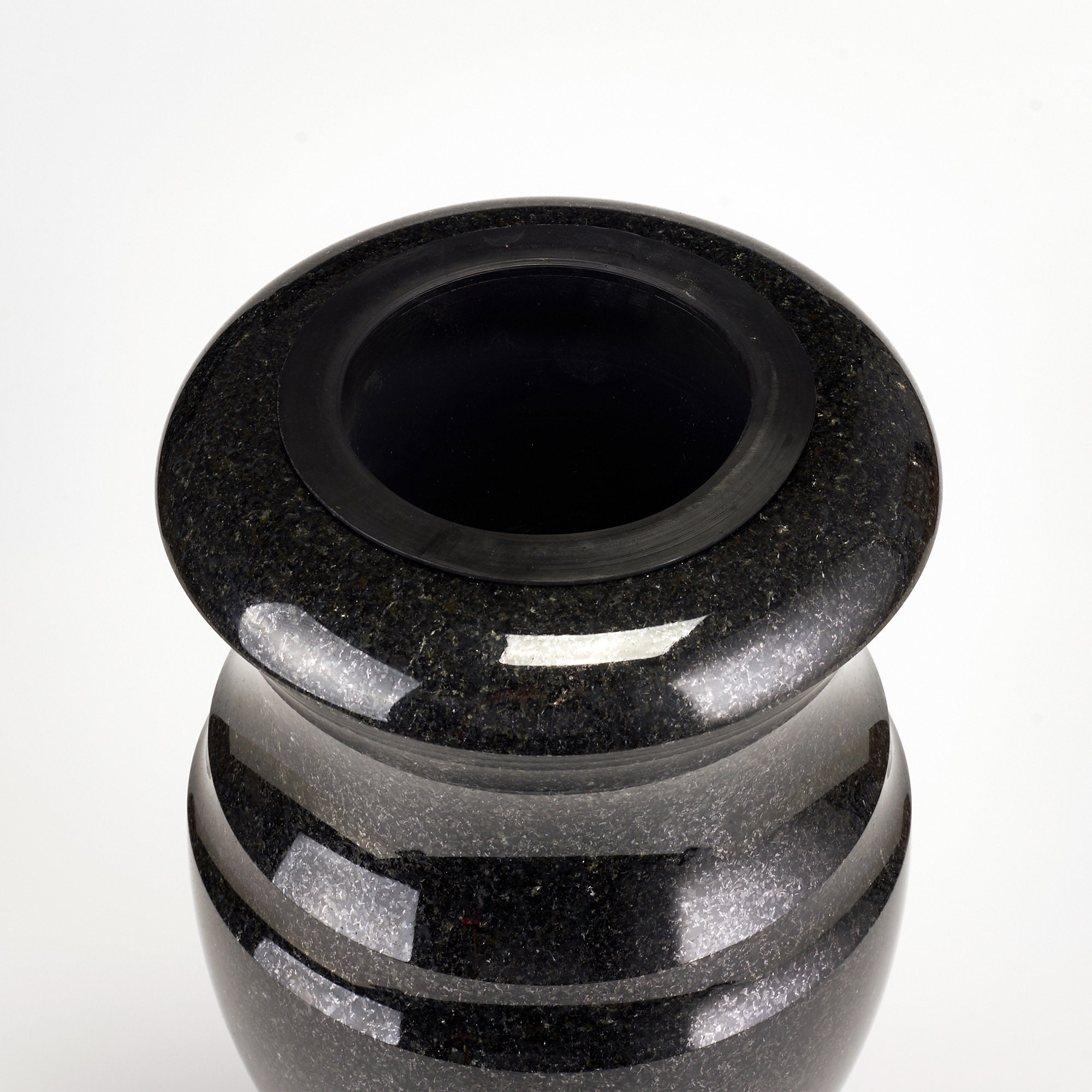Cemetery Vases on the Grave. Stone Vase for a Tombstone. Black Granite ...