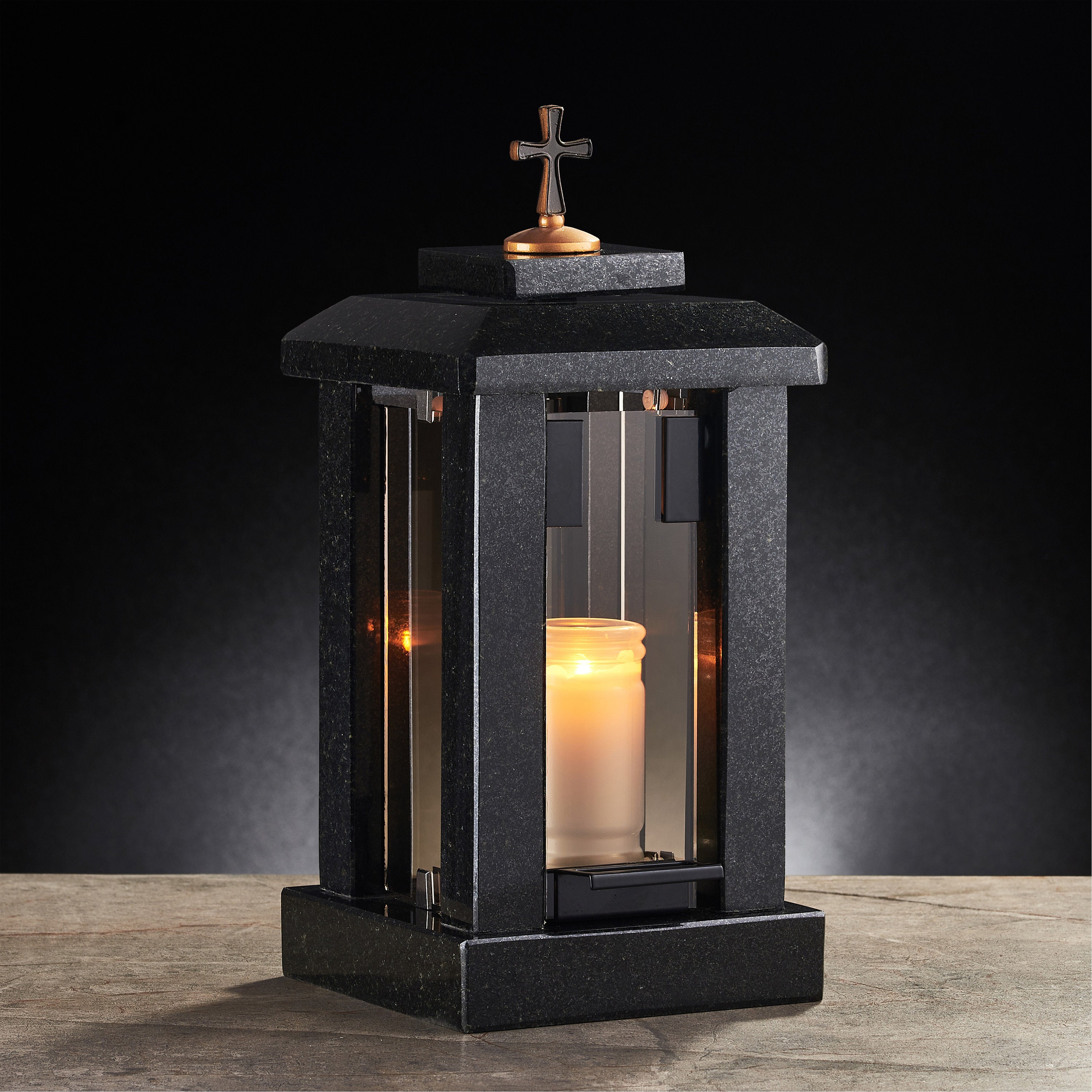 Grave Lantern With a Cross for a Cemetery. Memorial Candle Holder ...