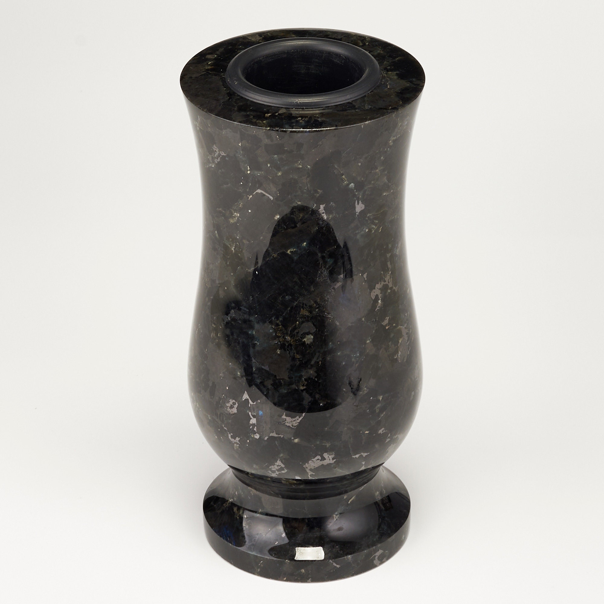 Memorial Vase for Headstone. Black Cemetery Vase. Granite Memorial Vase ...