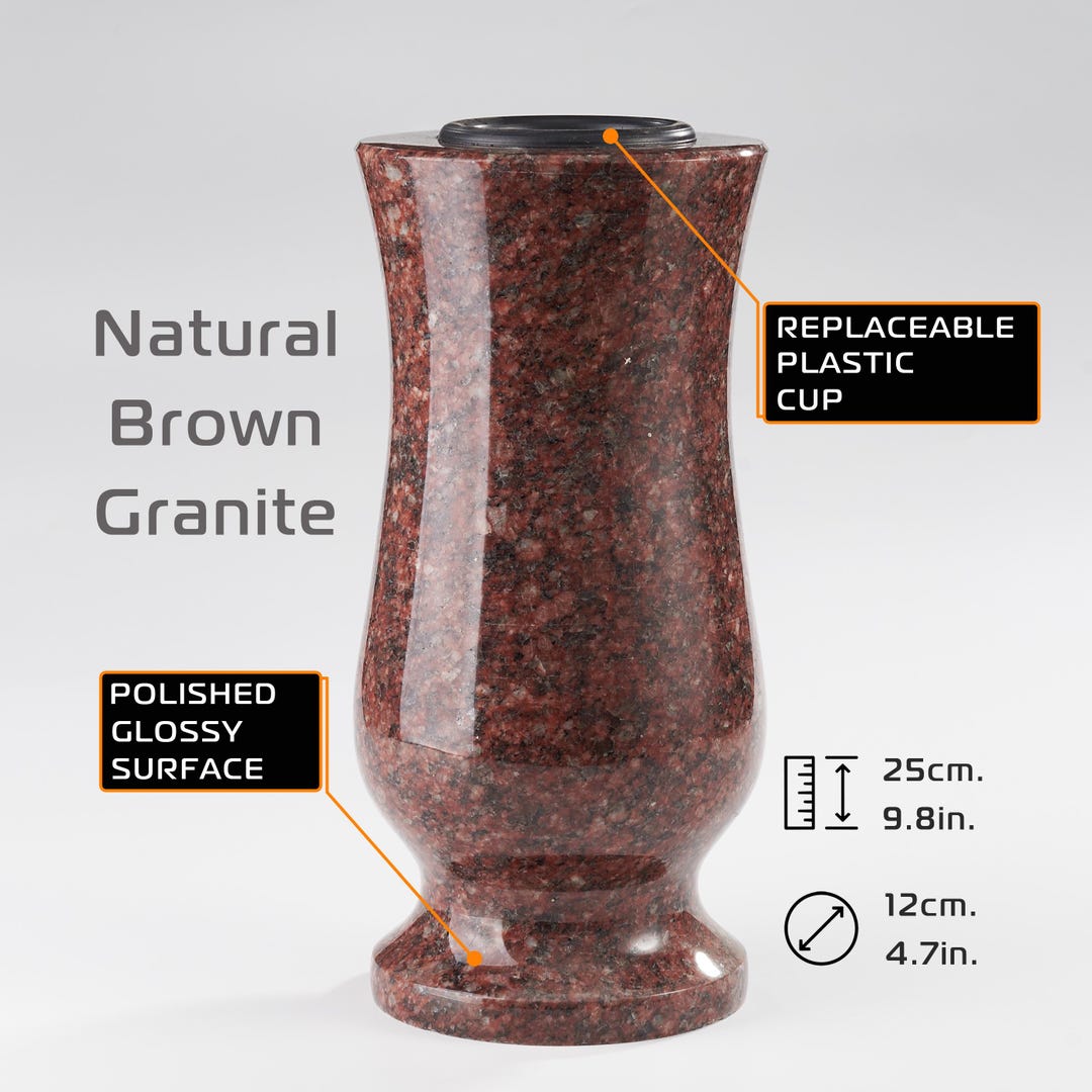 A Grave Stone Vase for a Cemetery, Red Granite Vases for Graves ...