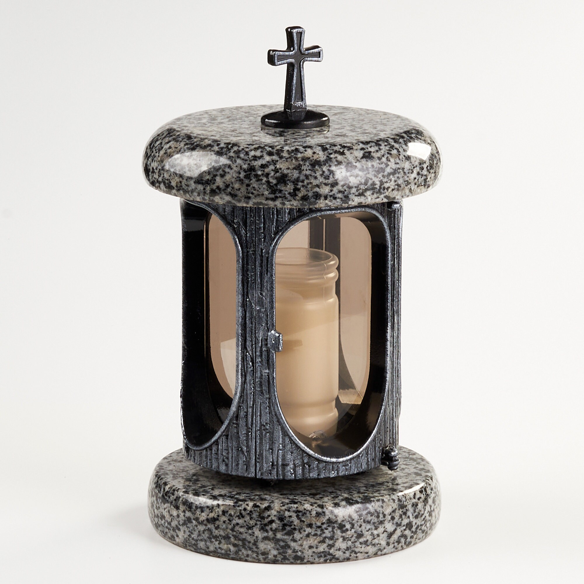 Granite Memorial Lanterns. Candle Holder for Tombstone. Memorial Gift Candle. Cemetery Candle ...