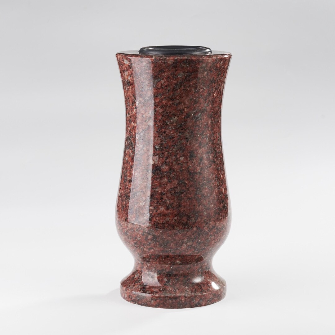 A Grave Stone Vase for a Cemetery. Red Granite Vases for Graves ...