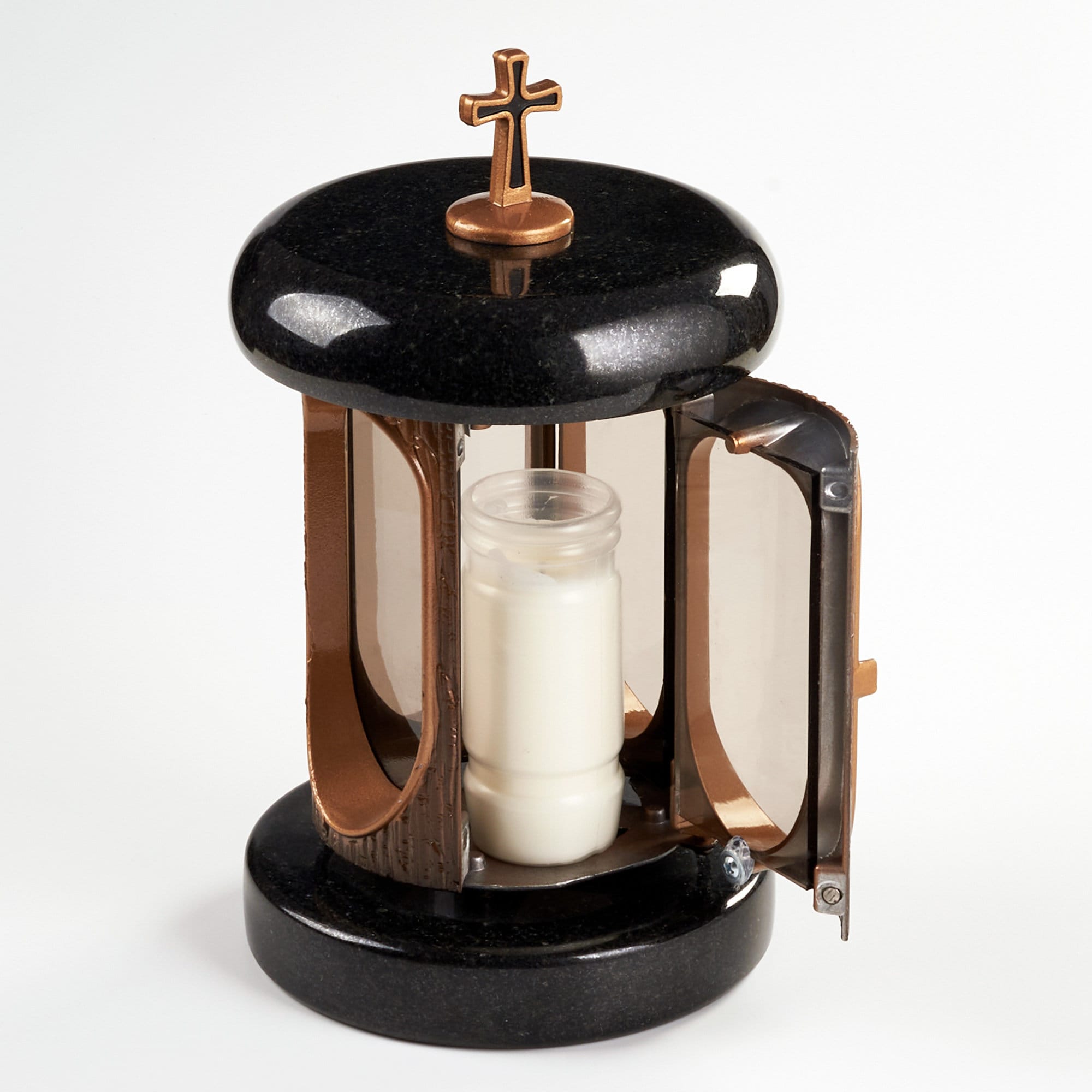 Granite Memorial Lantern. Candle Holder for Tombstone. Memorial Gift ...