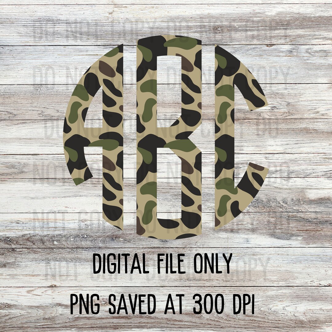 Camo Monogram Set Png - Etsy