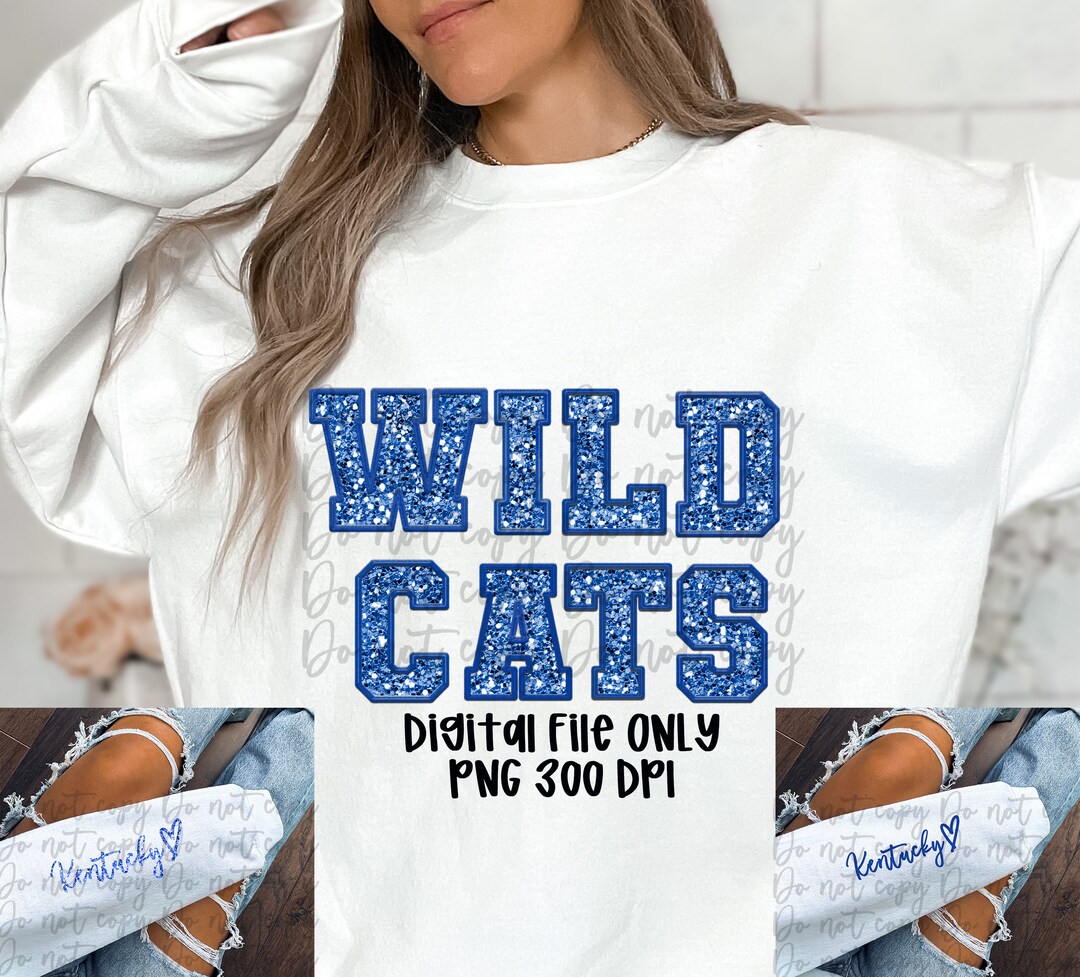 Kentucky Wildcats Faux Glitter Embroidered DIGITAL FILE ONLY - Etsy