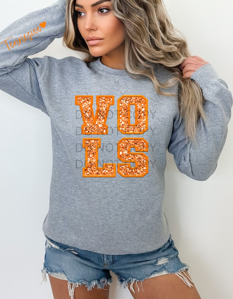 Tennessee Vols Faux Glitter Embroidered DIGITAL FILE ONLY - Etsy