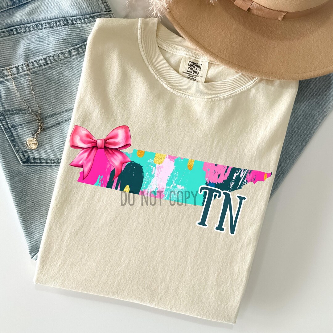 Tennessee Brush Stroke State Croquet Bow PNG - Etsy