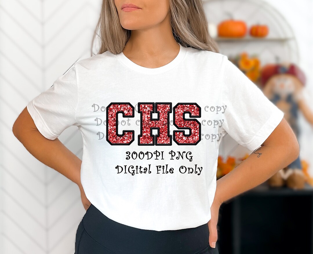 CHS Faux Glitter Faux Embroidery Digital File PNG Only - Etsy