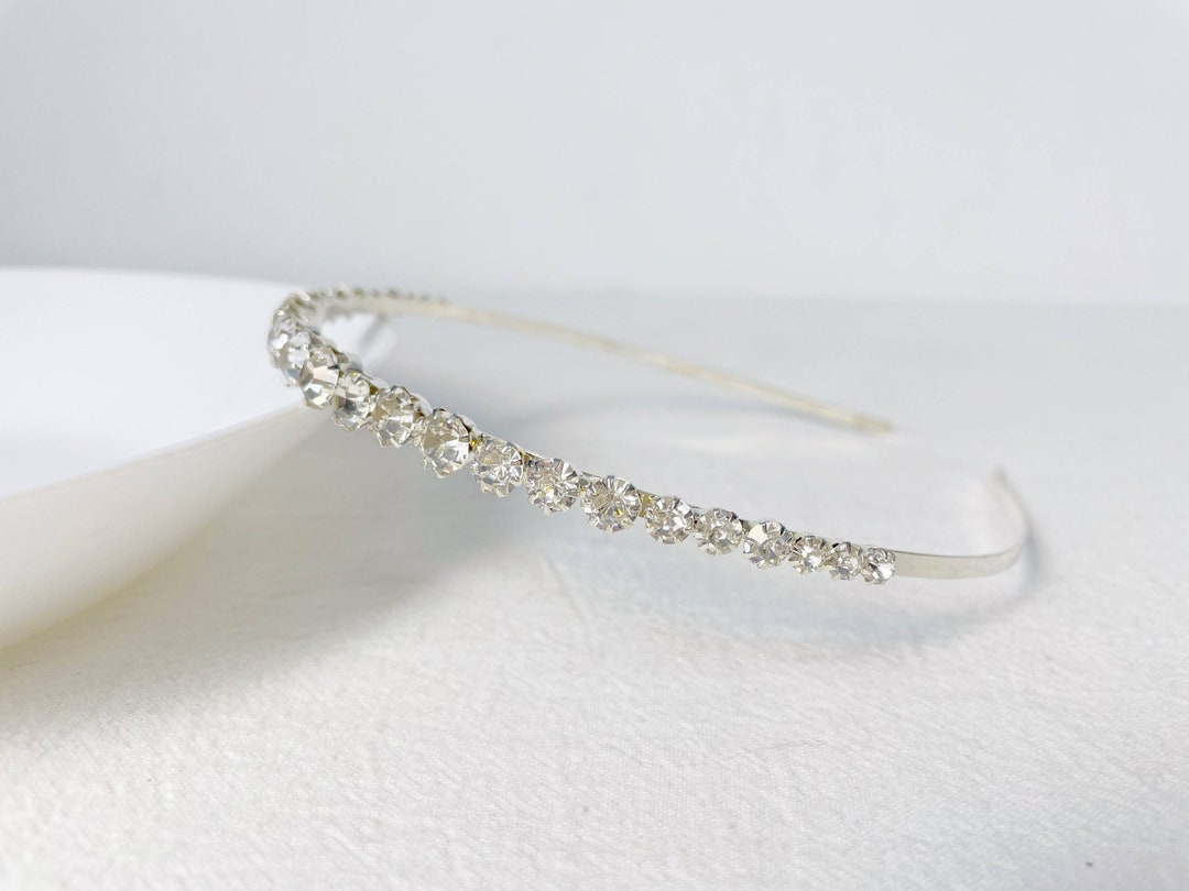 Silver Rhinestone Headband,thin Metal Hair Hoops,women Vintage Headband ...