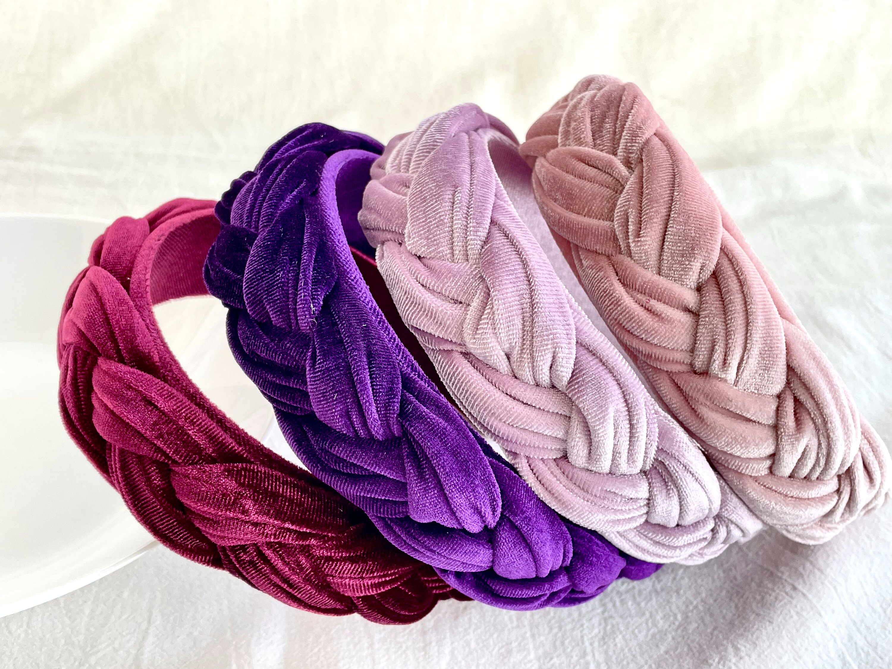 Navy Blue Velvet Headband,women Headbands,braided Velvet Wide Headband ...