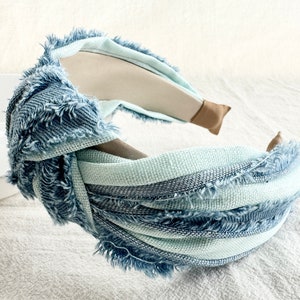 New Fashion Raw Edge Denim Headbands,knot Headband,wide Headband,turban ...