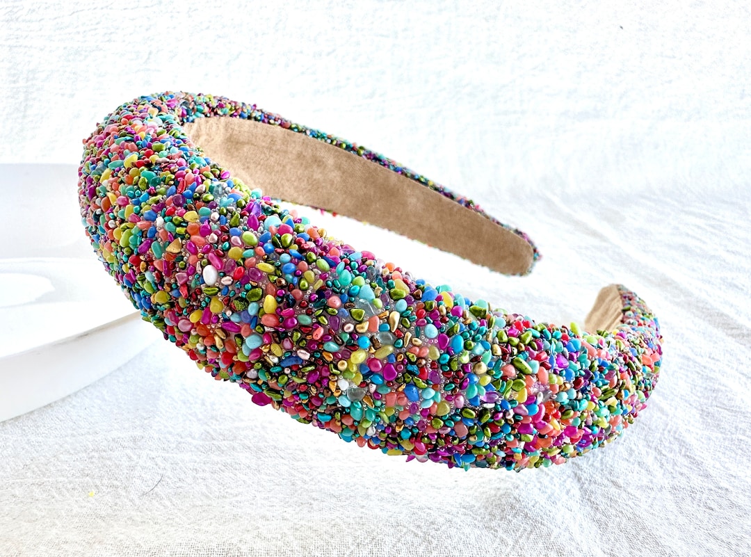Scattered Stones Headbands, Beaded Headbands, Girls Headbands, Padded ...