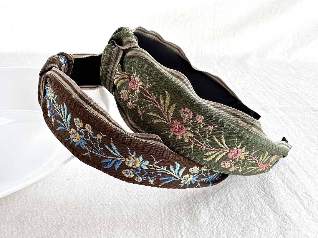 Exquisitely Embroidered Floral Headbands, Outing Headbands, Top Knot ...