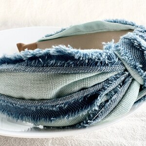 New Fashion Raw Edge Denim Headbands,knot Headband,wide Headband,turban ...