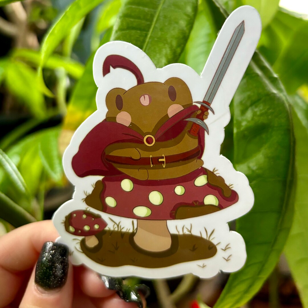 Cute Frog Knight Sticker | Nerdy Frog in Armor With Sword | Mushroom ...