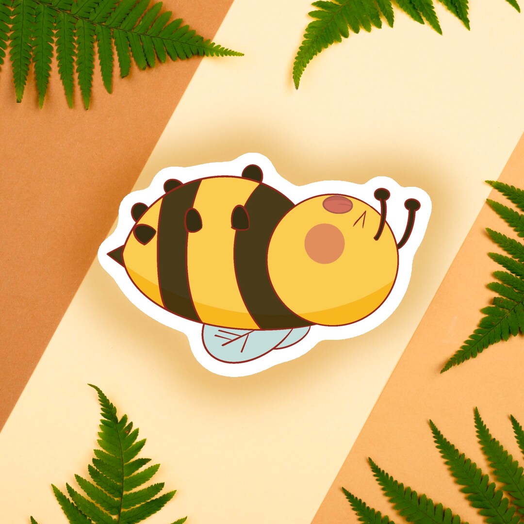 Cute Sleeping Bee Sticker Baby Bee Fat Bee Sticker Water Bottle Sticker ...