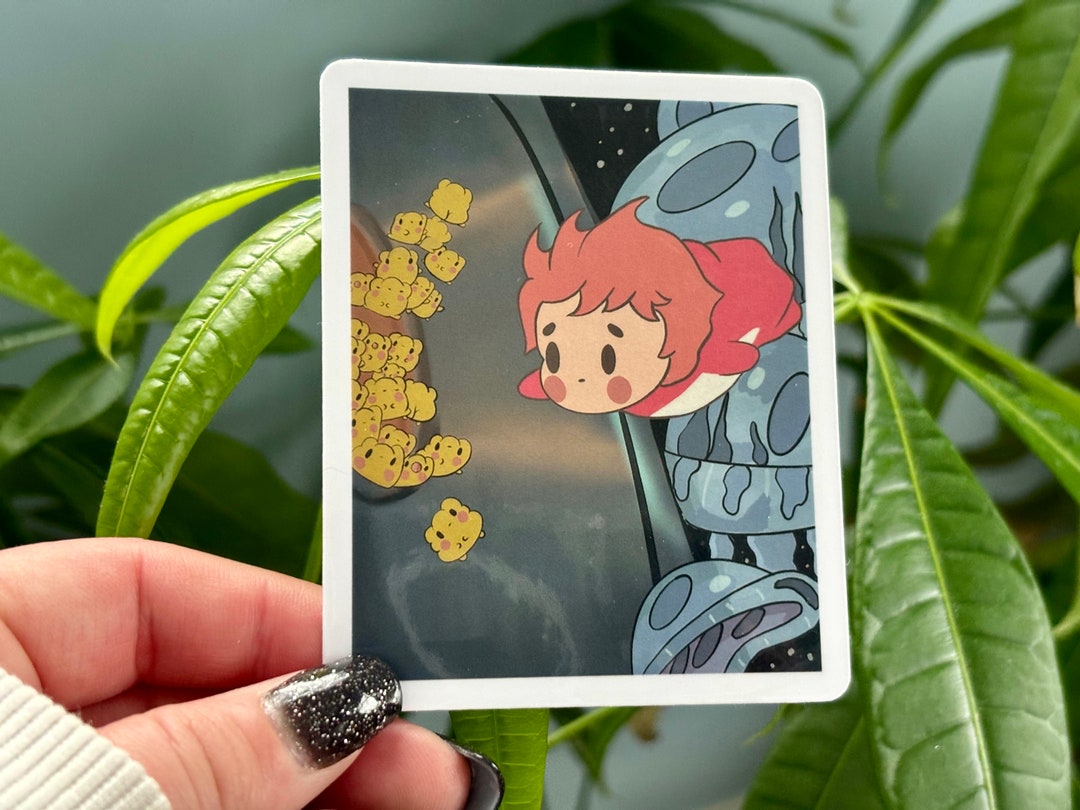 Studio Ghibli Ponyo Fan Art Sticker | Cute Frog With Ponyo | Vinyl Die ...