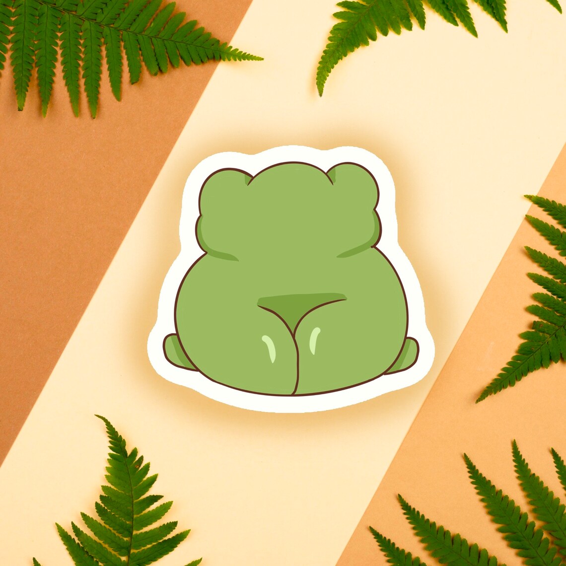 Cute Frog Butt Sticker Double Cheeked Up Thic Booty Waterproof Etsy