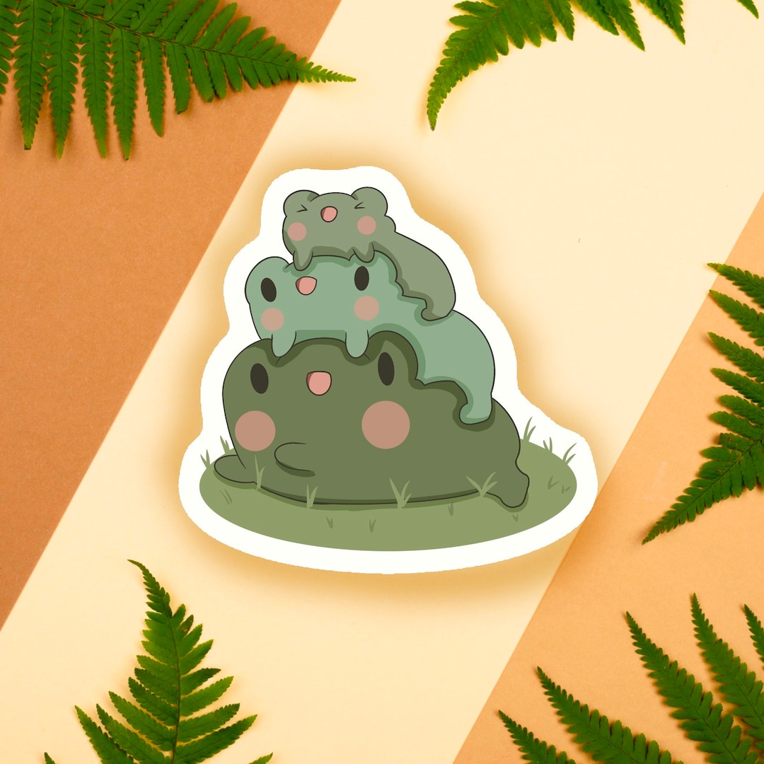 Cute Frog Pile Sticker Kawaii Frog Stickers Cute Froggy Stickers Die ...
