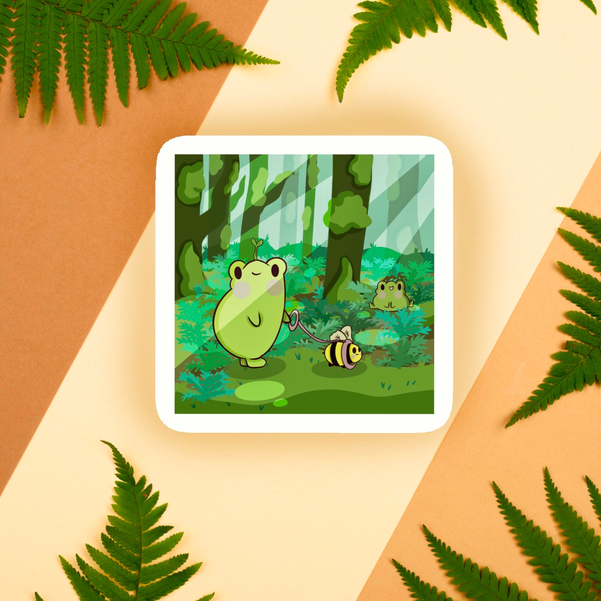 Frog and Bee Sticker Kawaii Sticker Set Cute Frog Stickers Cute Kawaii ...