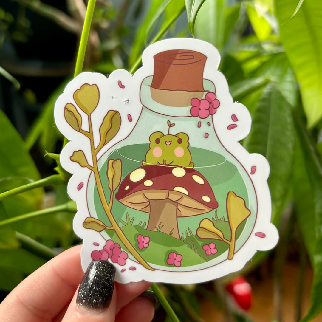 Frog in a Potion Bottle Frog Sticker Frog Potion Sticker Frog Laptop ...