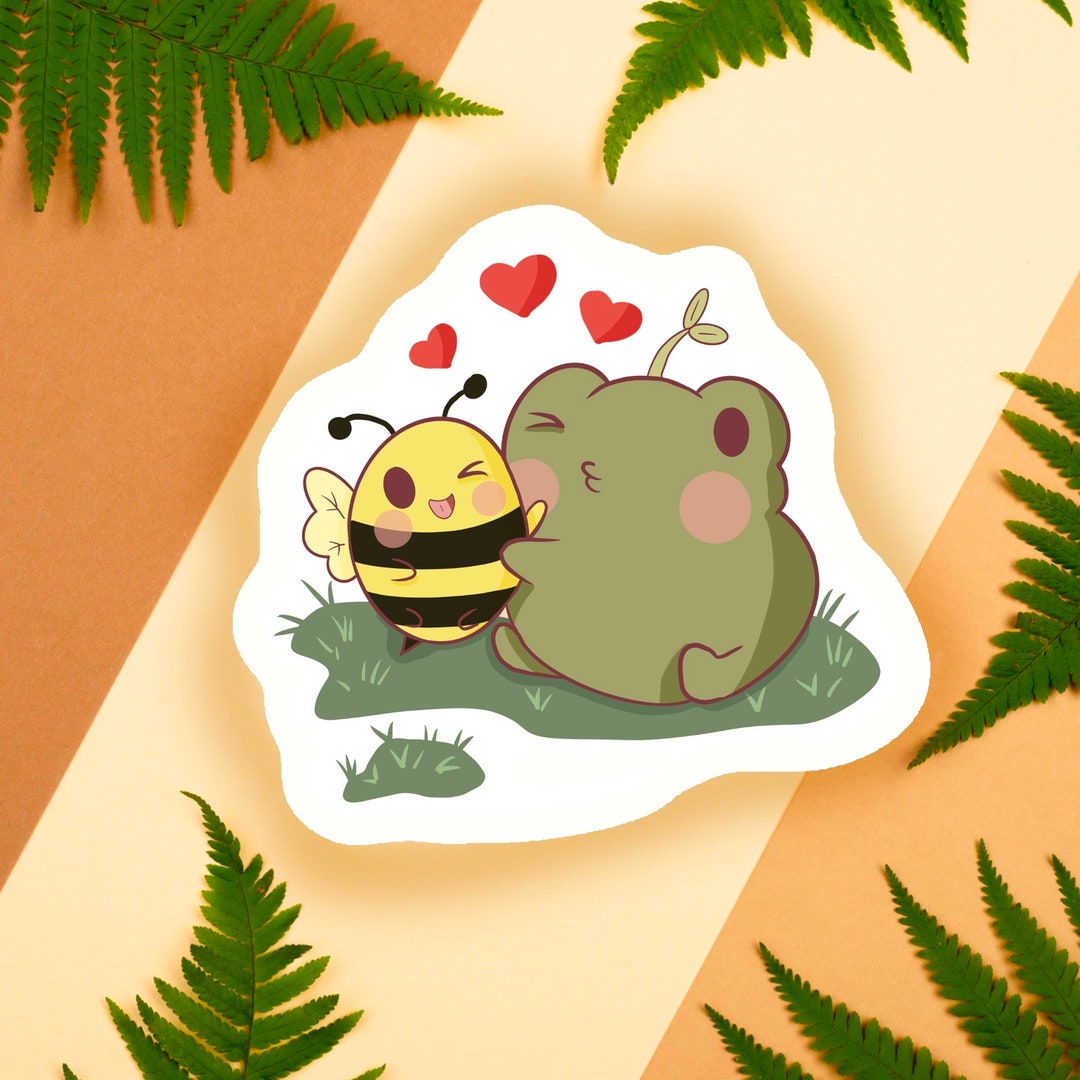 Kawaii Frog Stickers Cute Froggy Sticker Cute Kawaii Bee Sticker Bee ...