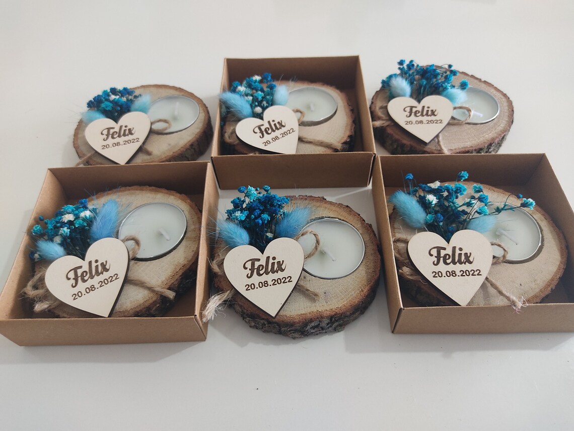 Custom Wood Tealight Holders Wedding Party Favors for Guests - Etsy