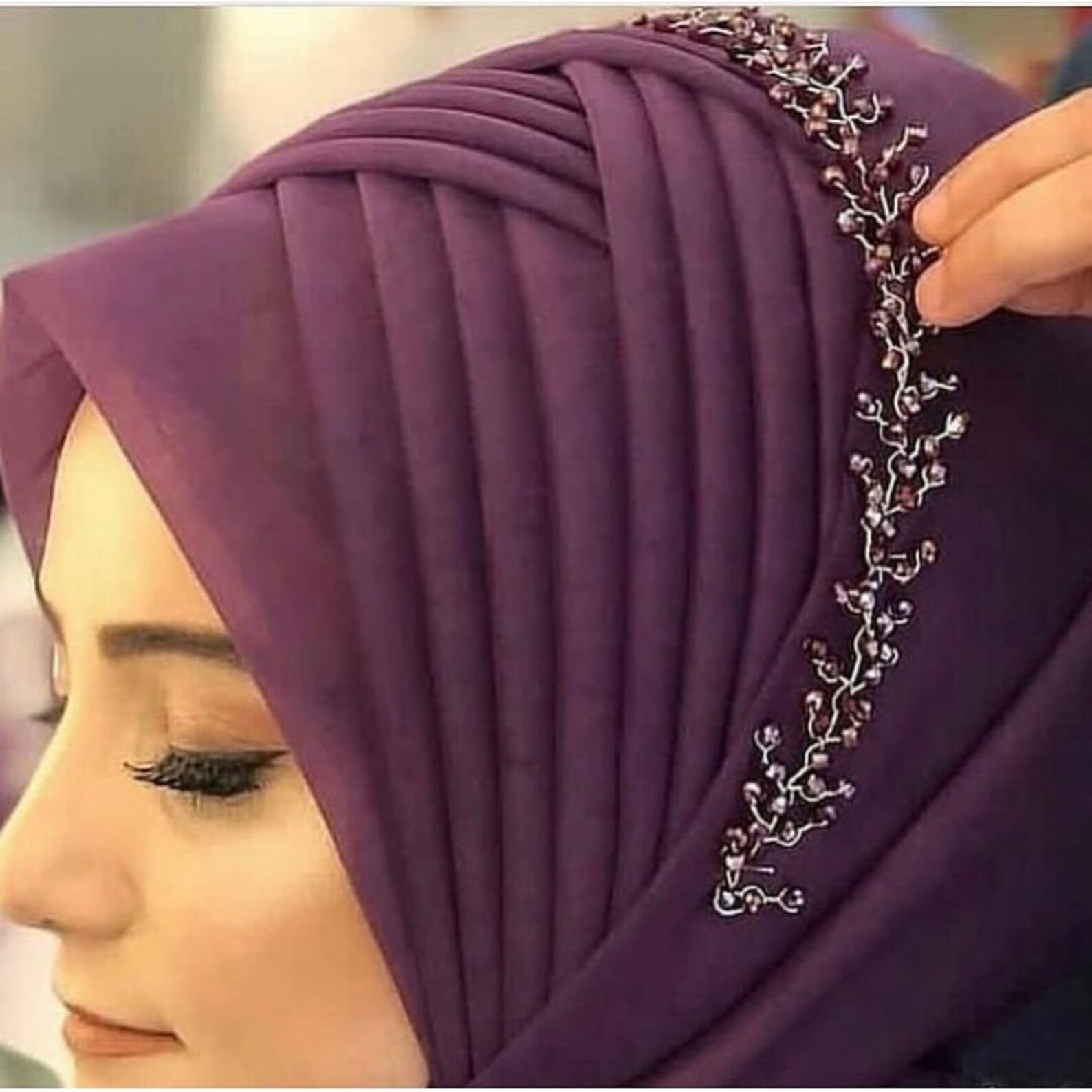 Engagement Ready Veil Ready Made Shawl, Glittering Veiling, Muslim Veil ...