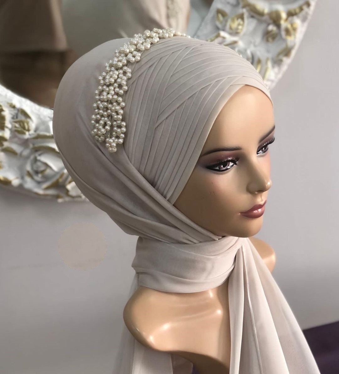 Engagement Ready Veil Ready Made Shawl, Glittering Veiling, Muslim Veil ...