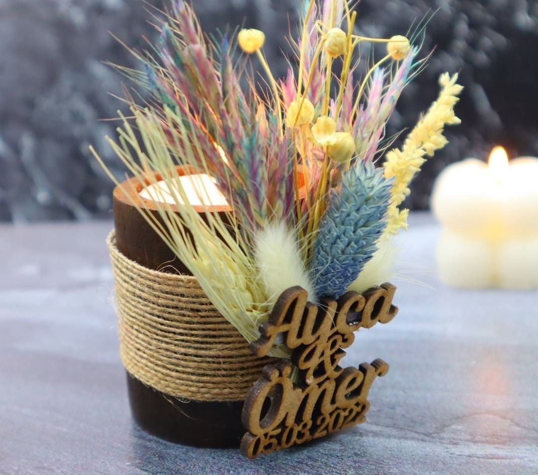 Custom Wood Tealight Holders Wedding Party Favors for Guests Bulk ...