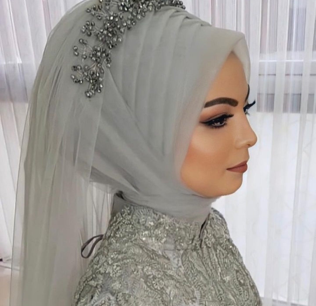 Bridal Veil Henna Night Veil Engagement Ready Veil Ready Made Shawl ...