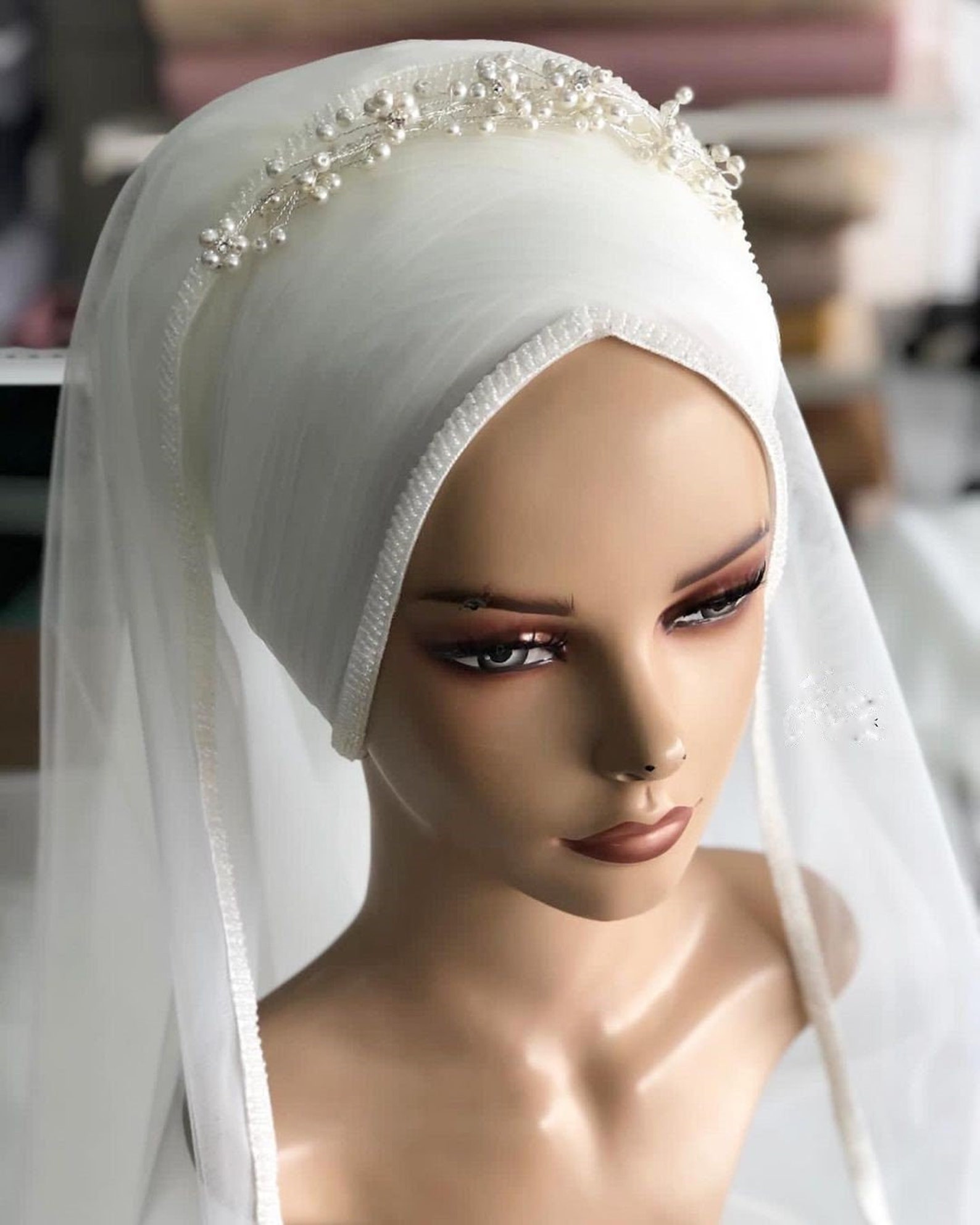 Bridal Veil Henna Night Veil Engagement Ready Veil Ready Made Shawl ...