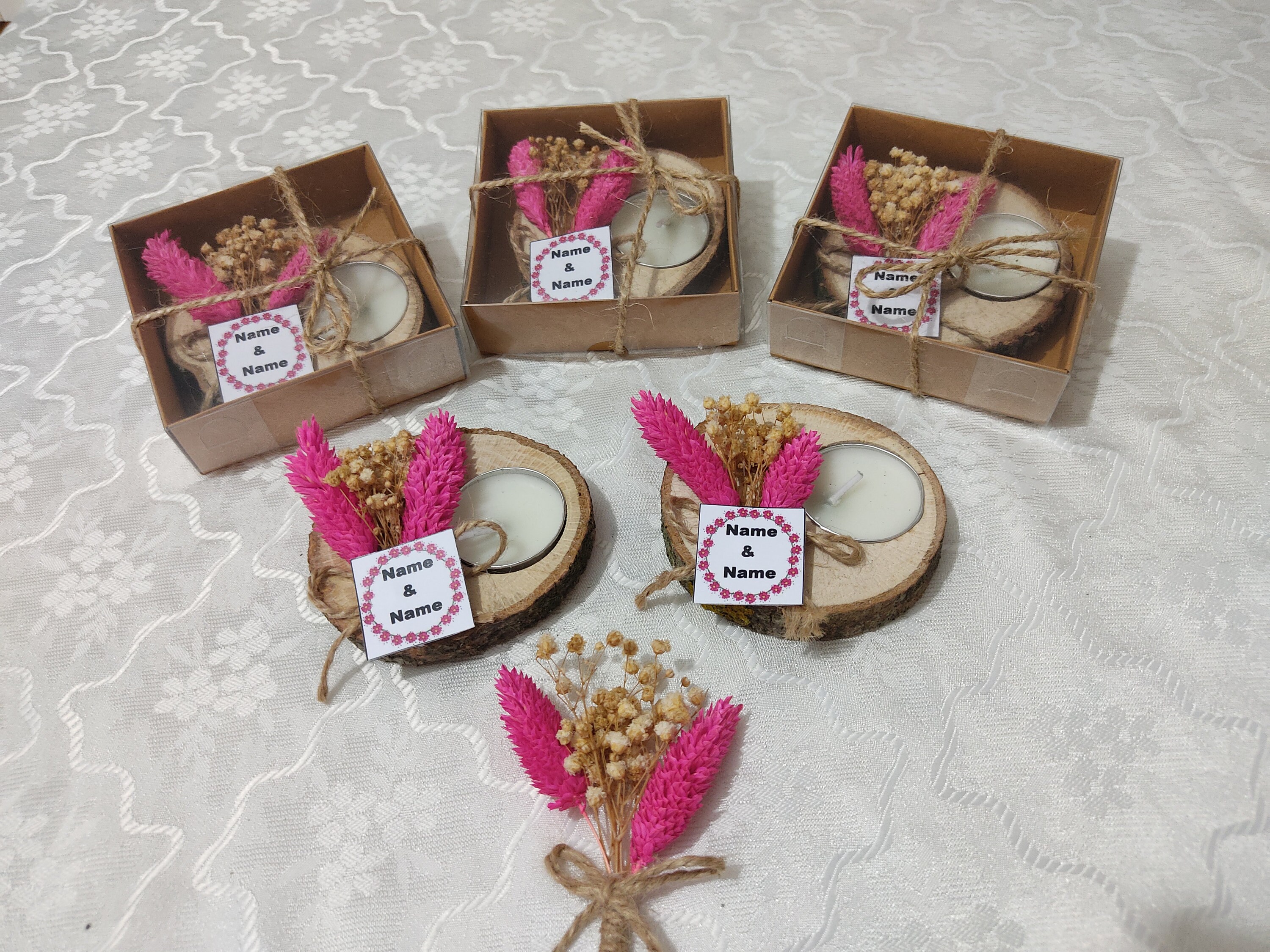 Custom Wood Tealight Holders Wedding Party Favors for Guests Bulk ...