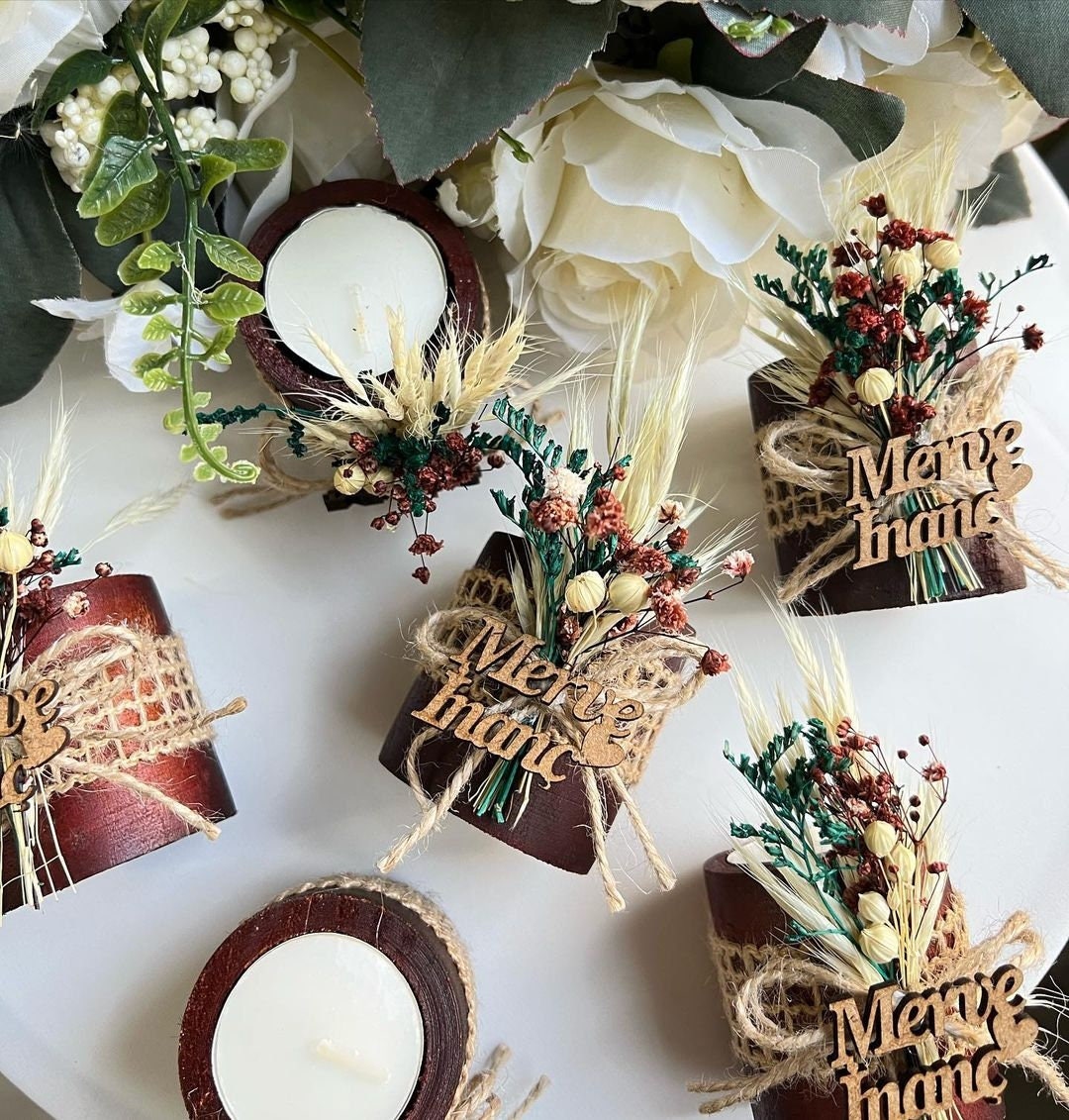 Custom Wood Tealight Holders Wedding Party Favors for Guests - Etsy