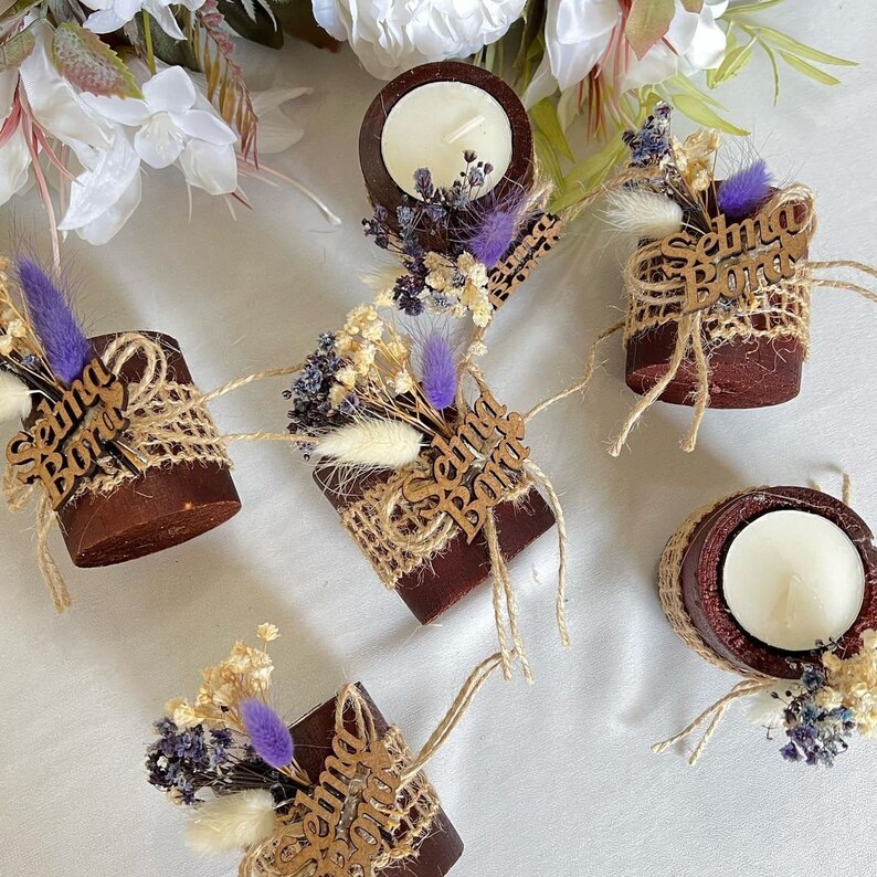 Custom Wood Tealight Holders Wedding Party Favors for Guests - Etsy