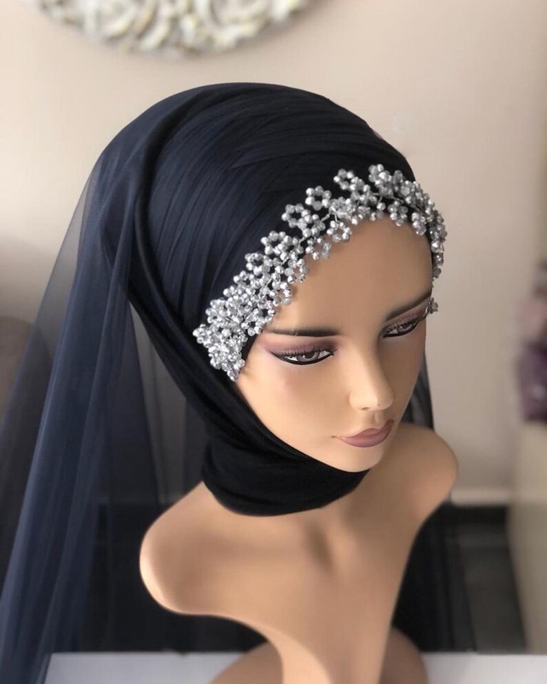 Engagement Ready Veil Ready Made Shawl, Glittering Veiling, Muslim Veil ...