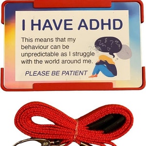 ADHD Awareness / Acceptance- I Have ADHD Disability ID Card and Lanyard ...