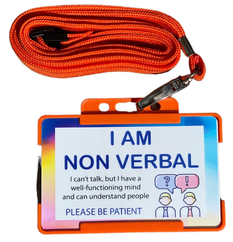 I Am Non Verbal Disability ID Card & Lanyard 7 Colours - Etsy
