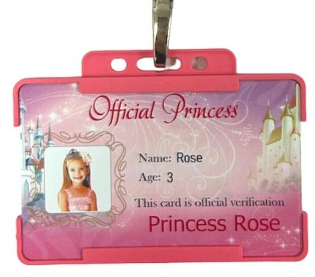 Children Princess Role Play / VIP Party Pass Card Personalised With ...
