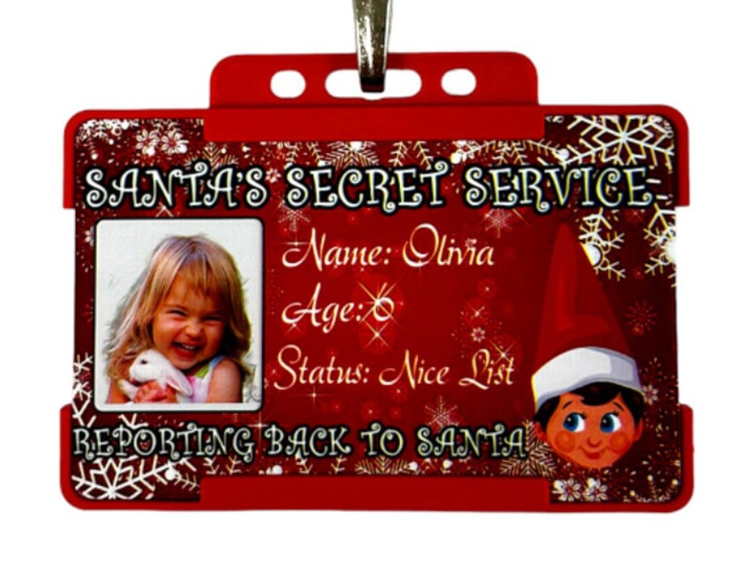 Santa's Secret Service ID Card, Children, Christmas - Personalised Name ...