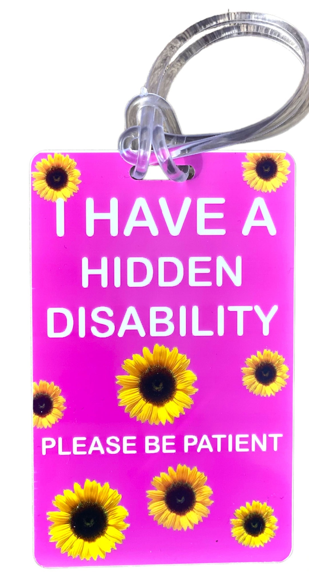 Sunflower Hidden Health Condition Disability Awareness Card in Pink ...