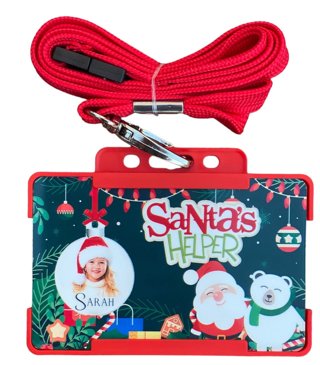 Santas Little Helper ID Card, Children, Christmas - Personalised Name ...