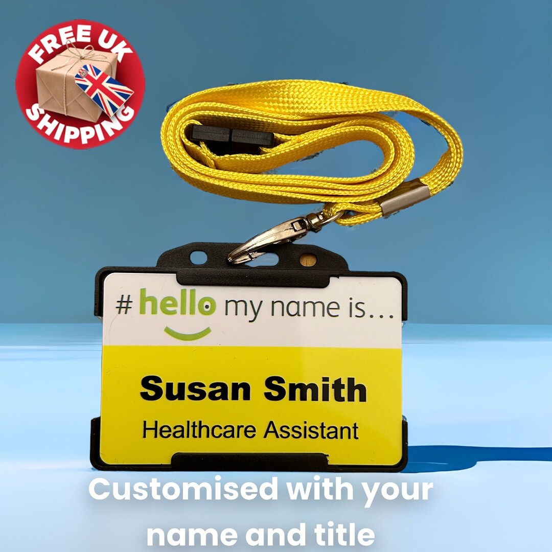 Hello My Name is ID Card Personalised Name Badge Lanyard Identification ...