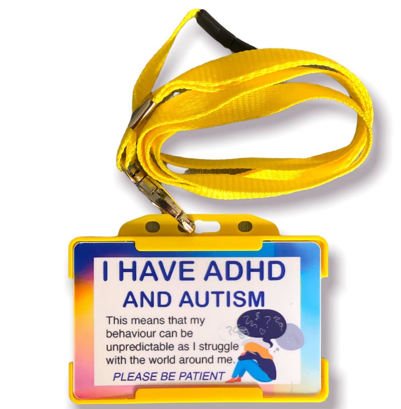 I Have ADHD and Autism Disability ID Card & Lanyard 8 - Etsy UK